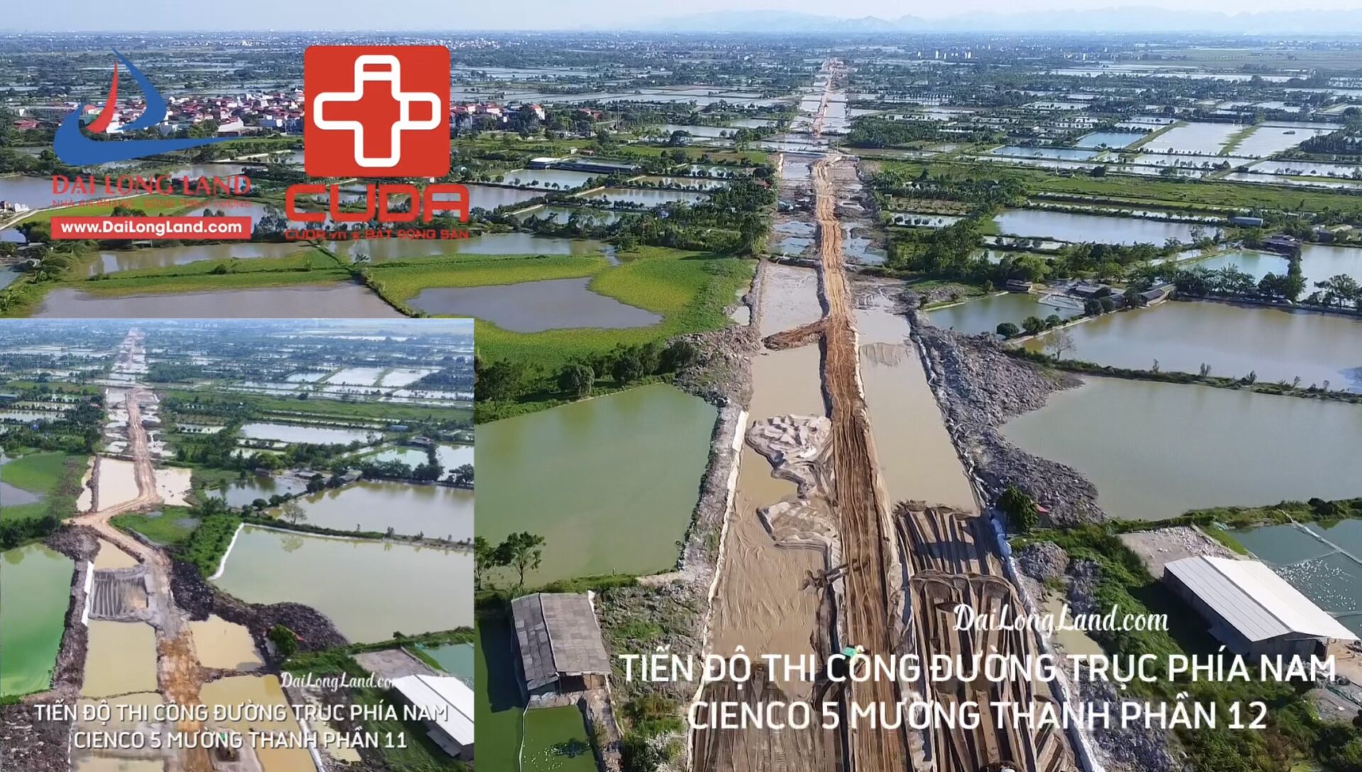 Tiến độ thi công đường trục phía Nam Cienco 5 Mường Thanh mới nhất phần ...