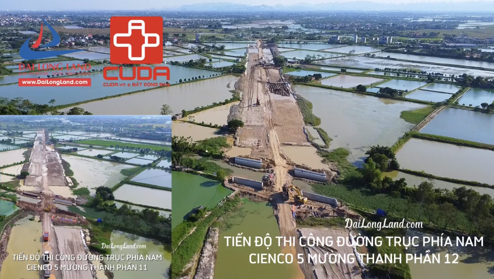 Tiến độ thi công đường trục phía Nam Cienco 5 Mường Thanh mới nhất phần ...